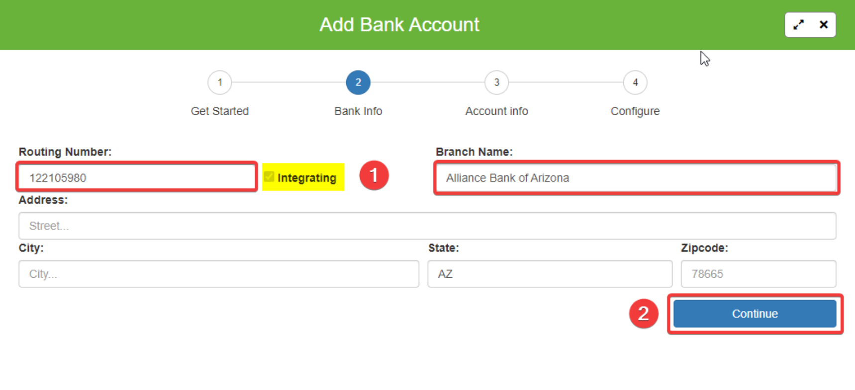 User Guide - Bank Account Setup