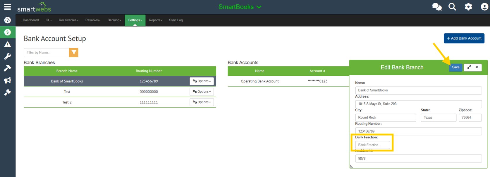 User Guide - Bank Account Fractional Routing Number